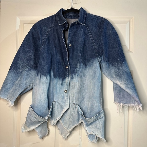 Handmade | Jackets & Coats | Custom Denim Jacket Upcycled Bleach ...